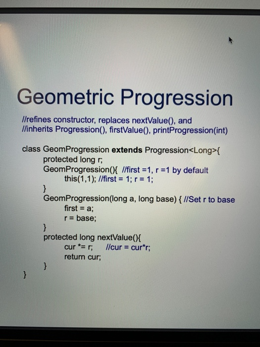 Solved Generic Progression public class Progression ( | Chegg.com