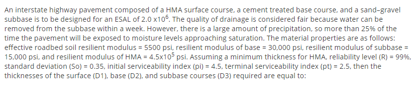 Solved An interstate highway pavement composed of a HMA | Chegg.com