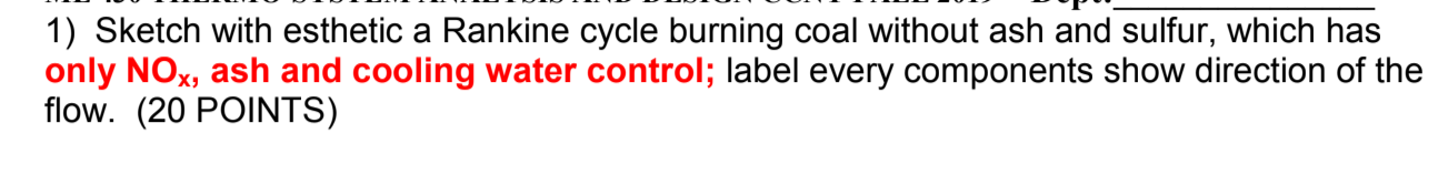 Solved 1) Sketch with esthetic a Rankine cycle burning coal | Chegg.com
