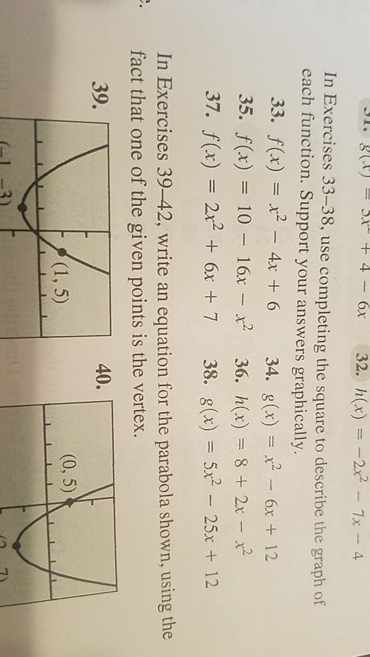 Solved In Exercises 33-38, use completing the square to | Chegg.com
