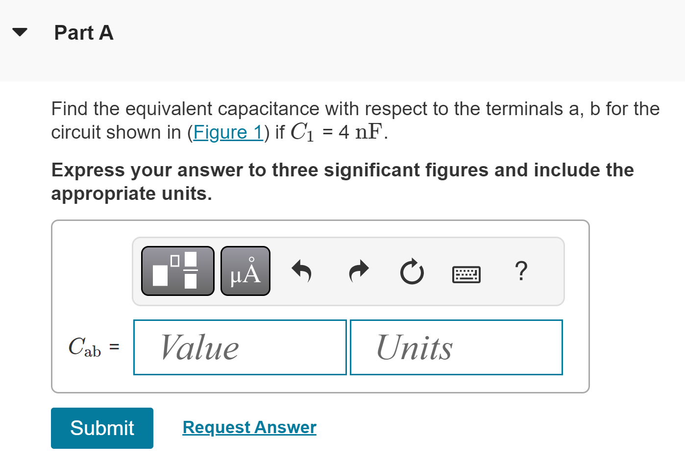 Solved Find the equivalent capacitance with respect to the | Chegg.com