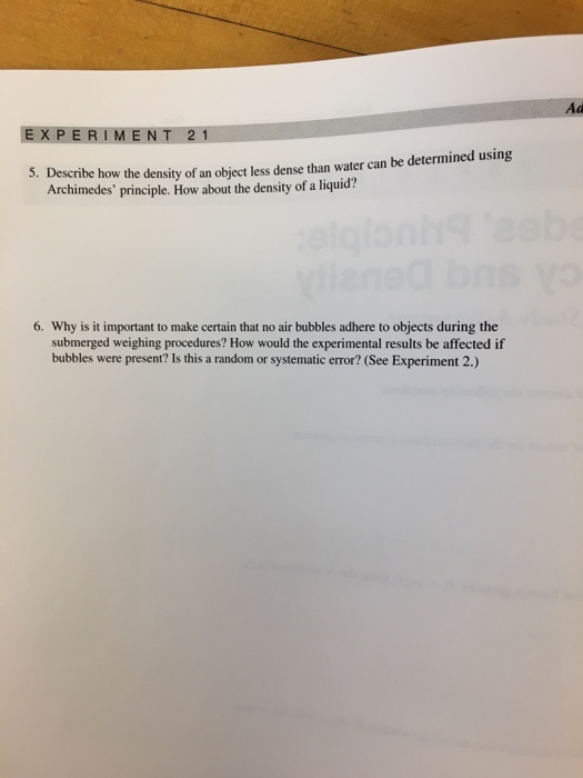 Solved Describe how the density of an object less dense than | Chegg.com