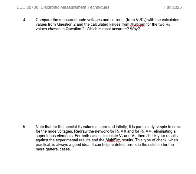 ECE 20700: Electronic Measurement Techniques Fall | Chegg.com