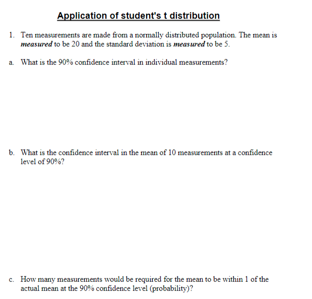 Solved Application of student's t distribution 1. Ten | Chegg.com