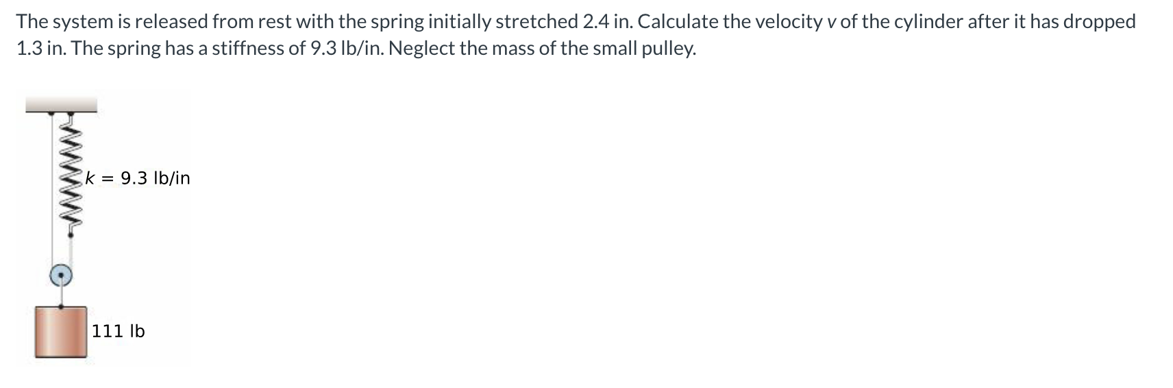 Solved The system is released from rest with the spring | Chegg.com
