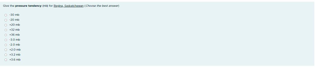 Solved Map 5 Give the pressure tendency (mb) for Chicago | Chegg.com