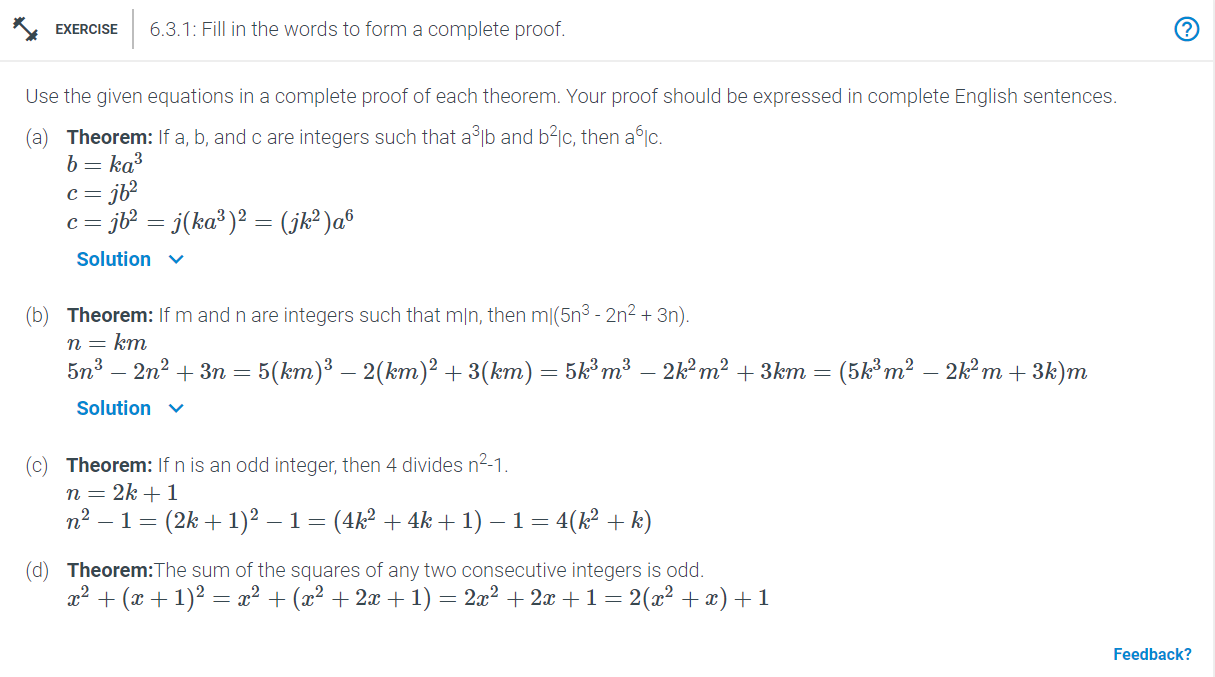 Solved Use the given equations in a complete proof of each | Chegg.com