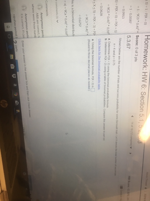Solved Homework Hw 6 Section 5 1 B 1 Px 0 1 9c0