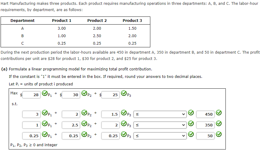 Solved Solve for the values for Product 1 and Product 2 and | Chegg.com