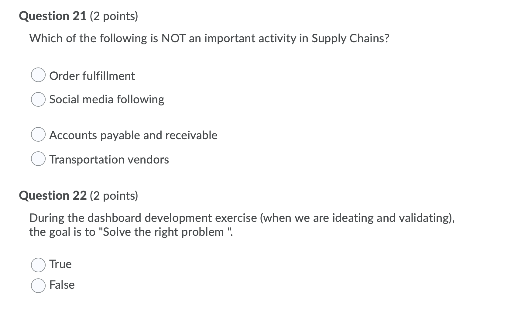 Solved Question 21 (2 points) Which of the following is NOT | Chegg.com