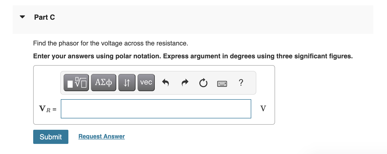 Solved Find the phasor for the current of the circuit | Chegg.com