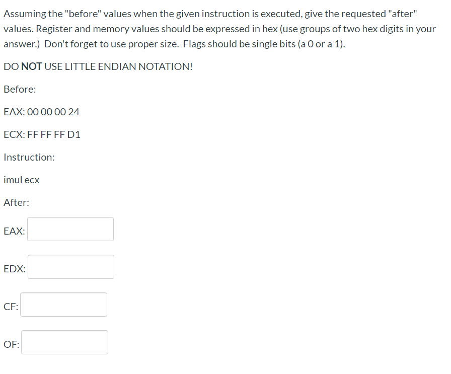 Solved Assuming the "before" values when the given | Chegg.com