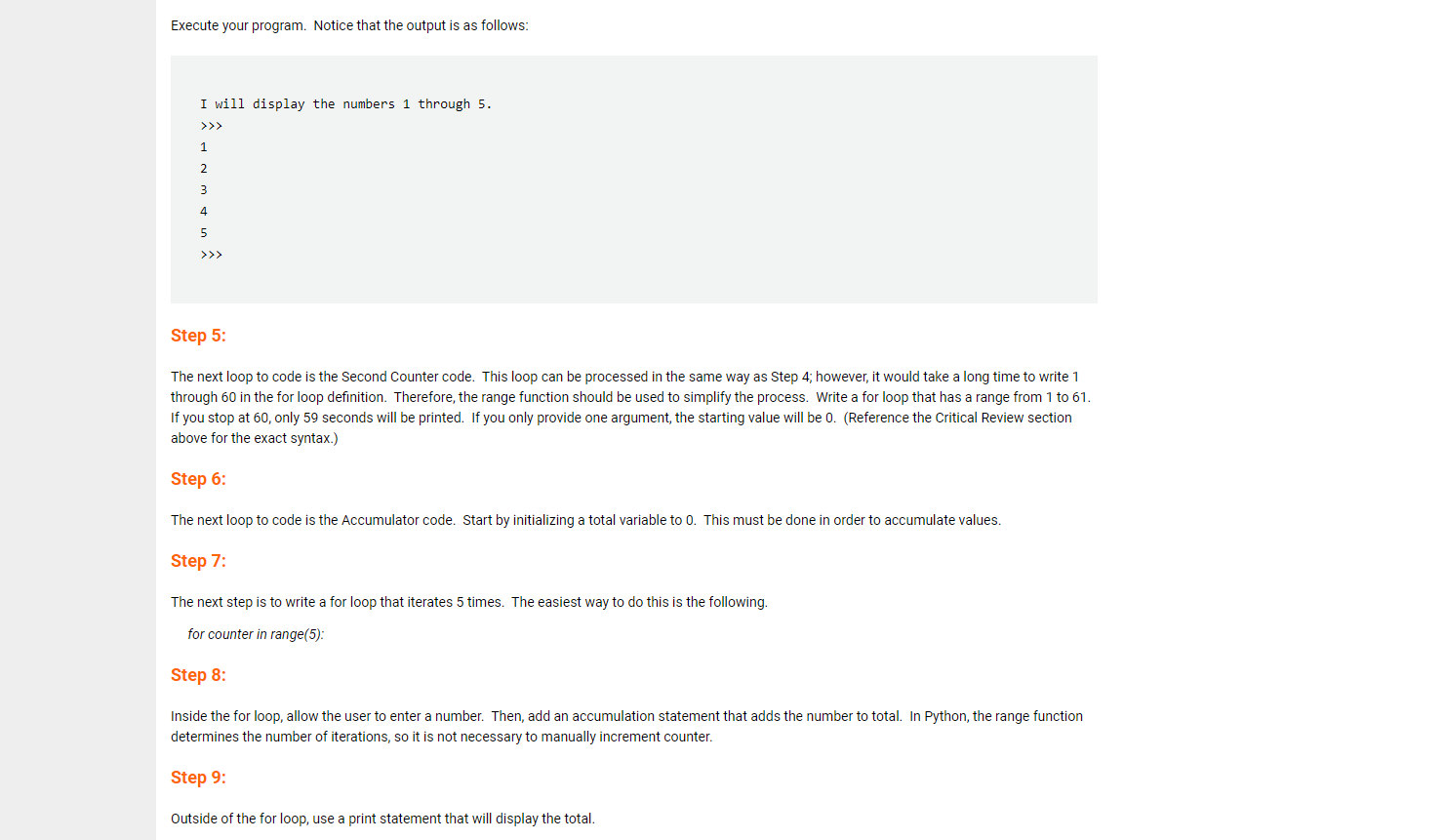 Solved Step 1: Start the IDLE Environment for Python. Prior | Chegg.com