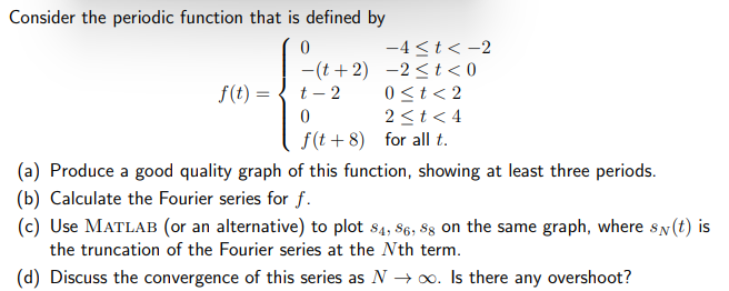 Solved Consider the periodic function that is defined by | Chegg.com