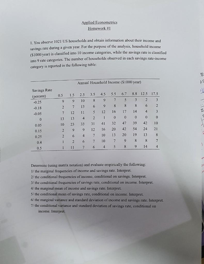 Solved Applied Econometrics Homework 1 1 You Observe 1021