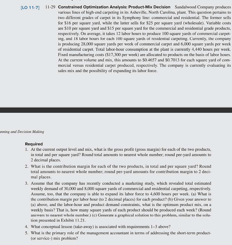 Solved [LO 11-7] 11-29 Constrained Optimization Analysis: | Chegg.com