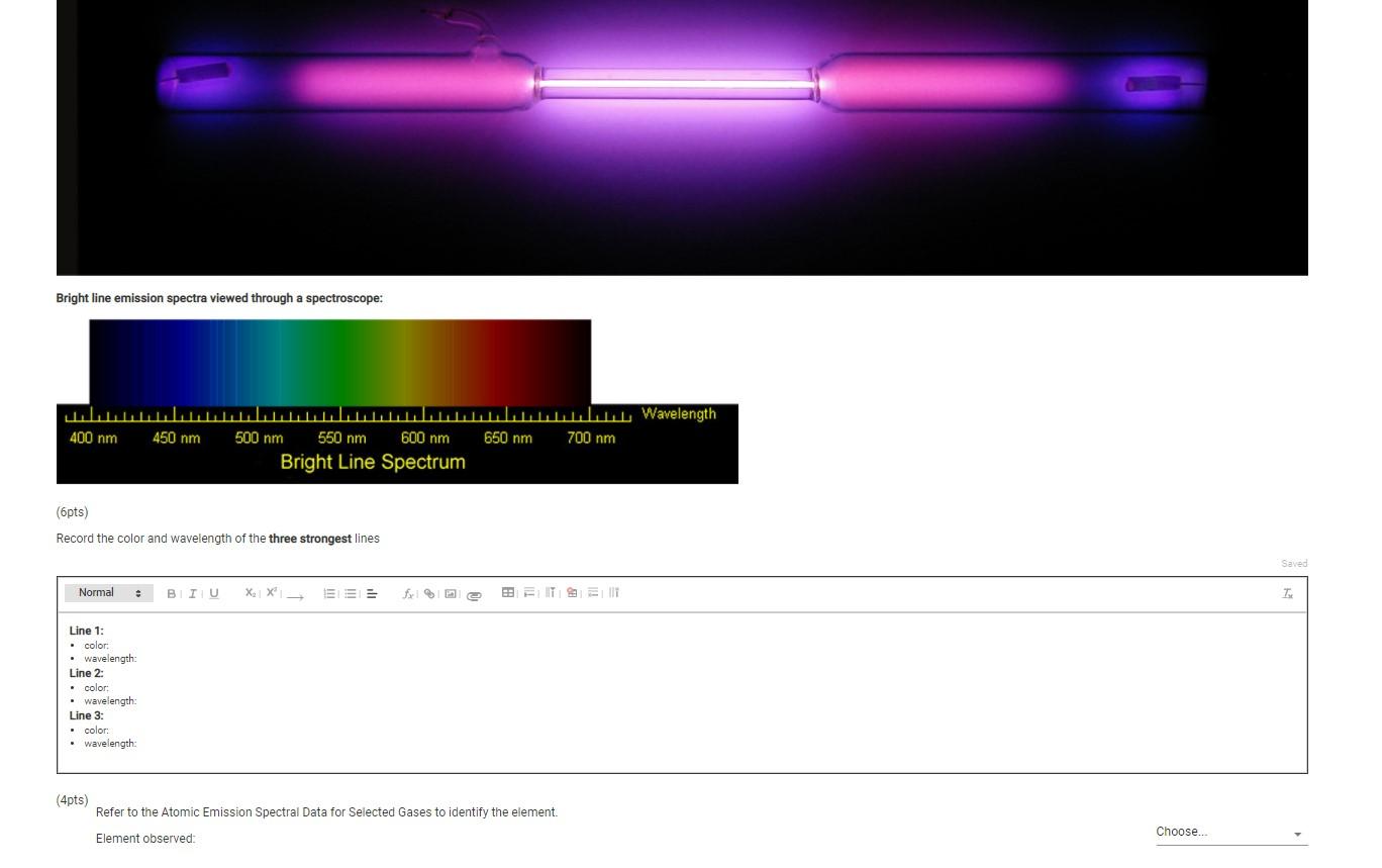 Solved Bright line emission spectra viewed through a | Chegg.com