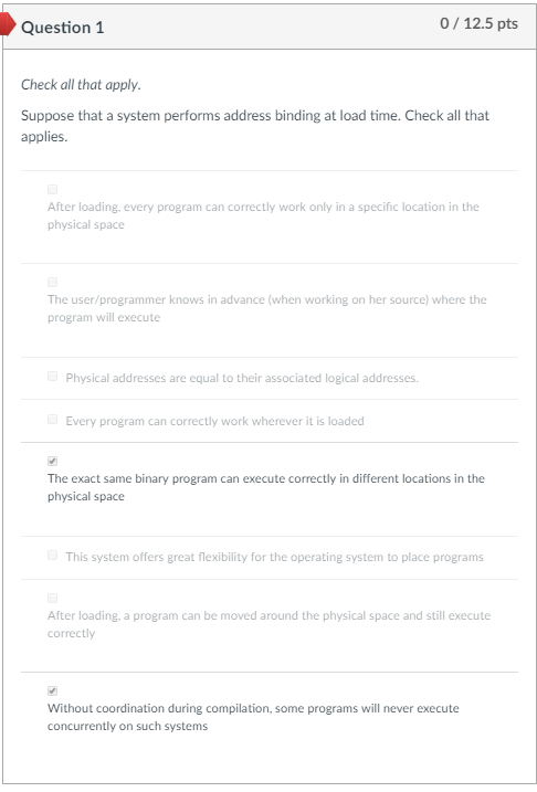 Solved 0/12.5 pts Question 1 Check all that apply. Suppose | Chegg.com