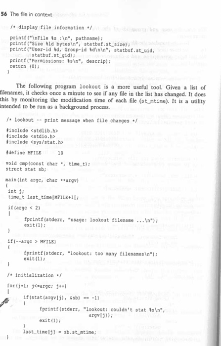 Prog2.c: Modify the template program, "lookout.c” on | Chegg.com