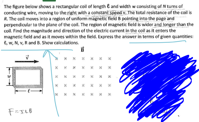 Solved The figure below shows a rectangular coil of length | Chegg.com