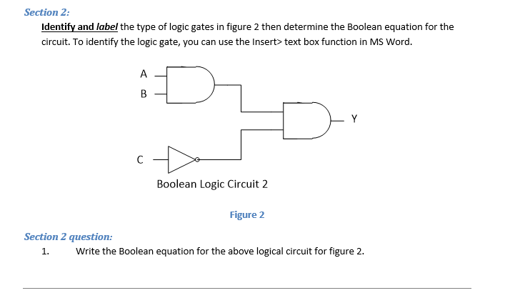 Solved Section 2 Identify And Label The Type Of Logic Gates Chegg