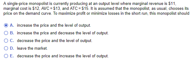 Solved A single-price monopolist is currently producing at | Chegg.com