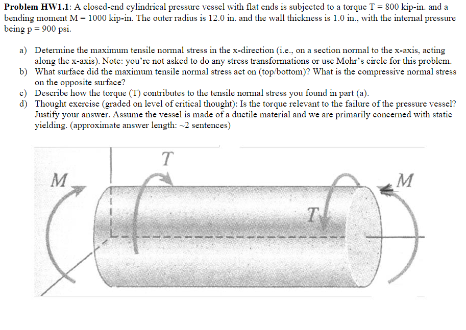 Solved Problem HW1.1: A closed-end cylindrical pressure | Chegg.com