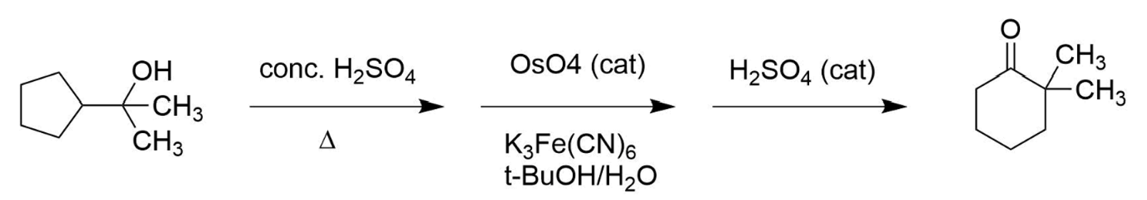 Solved conc. H2SO4 Os04 (cat) H2SO4 (cat) CH3 CH3 OH (CH₃ | Chegg.com