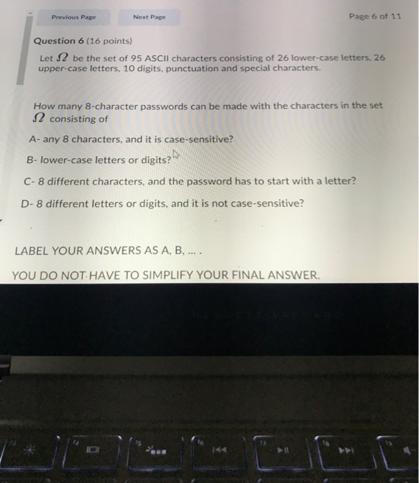 Solved Previous Page Next Page Page 6 of 11 Question 6 (16 | Chegg.com