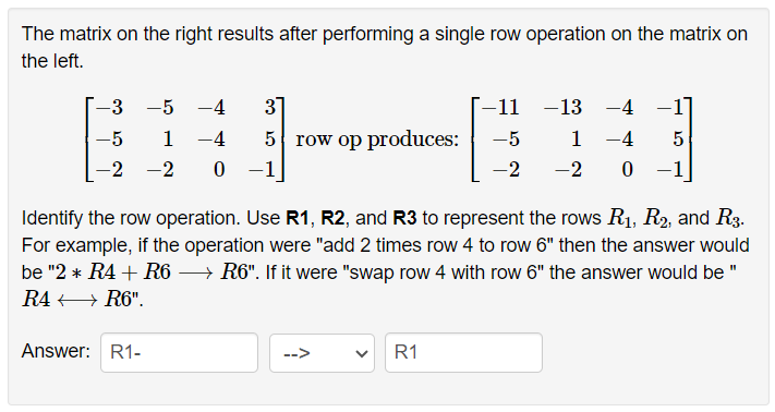 Solved The matrix on the right results after performing a | Chegg.com