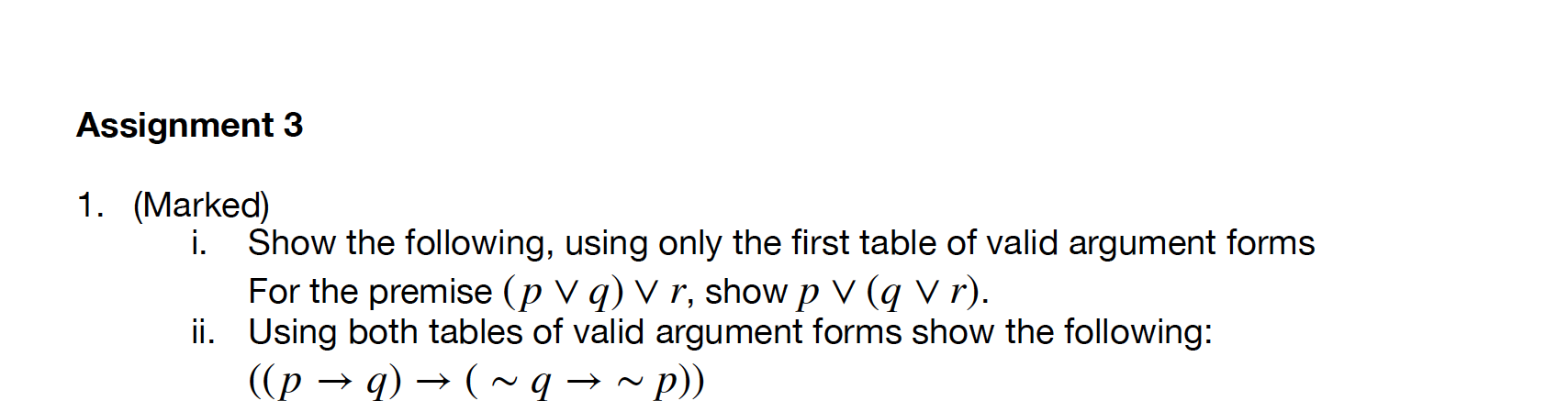 [solved] Use The Table Of Valid Argument Forms Given Pleas