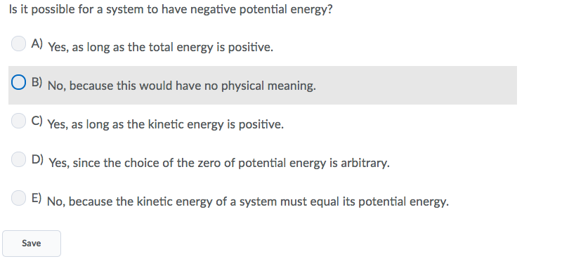 Solved Is it possible for a system to have negative | Chegg.com