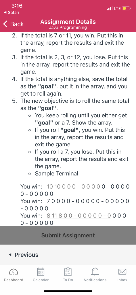 Solved 3:14 l LTE + + Back Assignment Details Java | Chegg.com