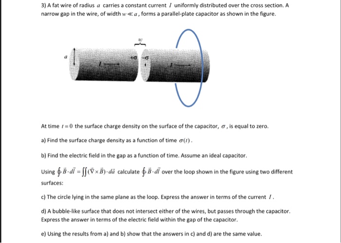 Solved 3) A fat wire of radius a carries a constant currentI | Chegg.com