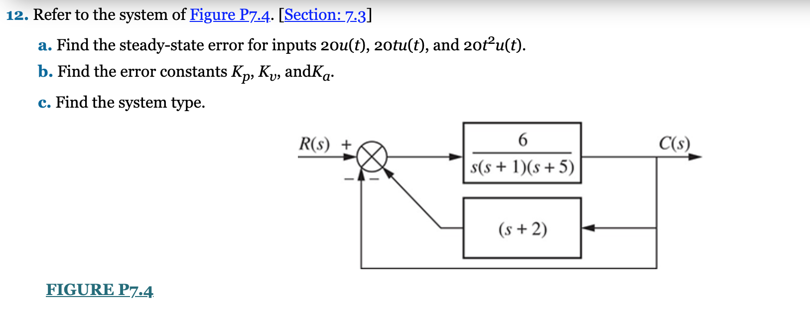 Solved 12 Refer To The System Of Figure P7 4 [section