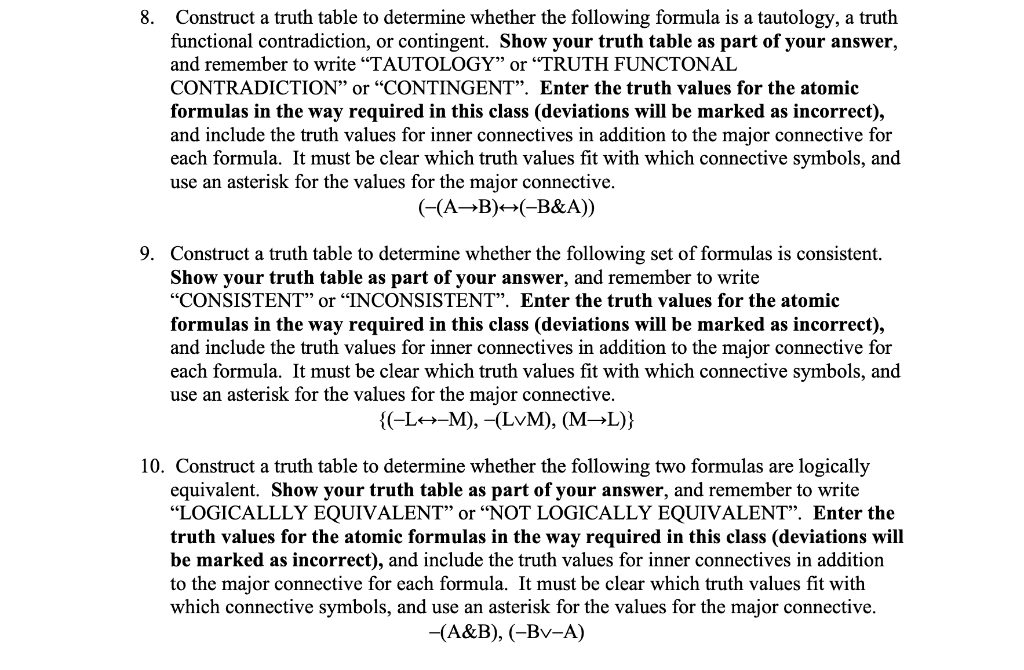 3. Construct a truth table to determine whether the | Chegg.com