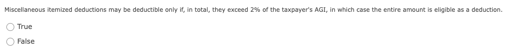 Solved Miscellaneous itemized deductions may be deductible | Chegg.com
