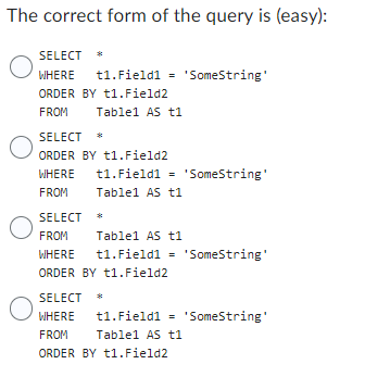 Solved What is the Correct form of the Query? Question | Chegg.com