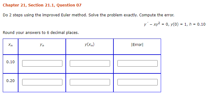 Solved Chapter 21, Section 21.1, Question 07 Do 2 steps | Chegg.com