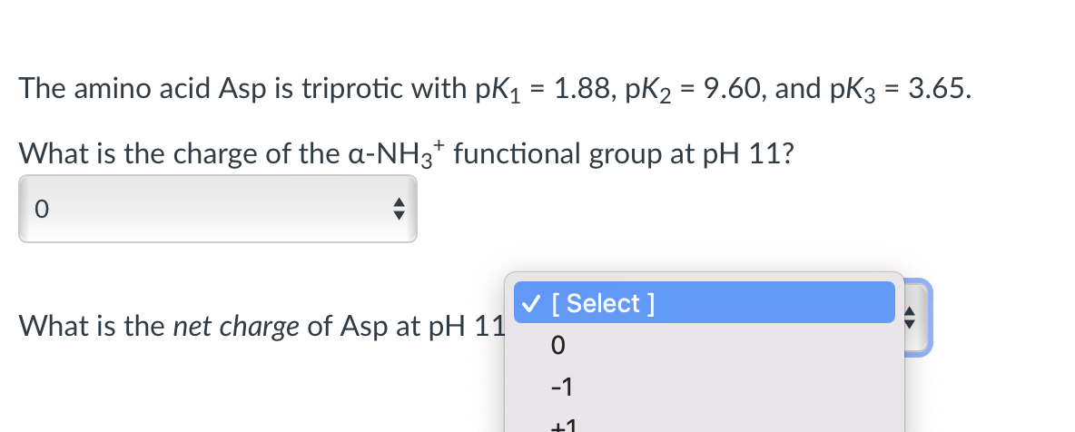 Solved The amino acid Asp is triprotic with pK1 = 1.88, pK2 | Chegg.com