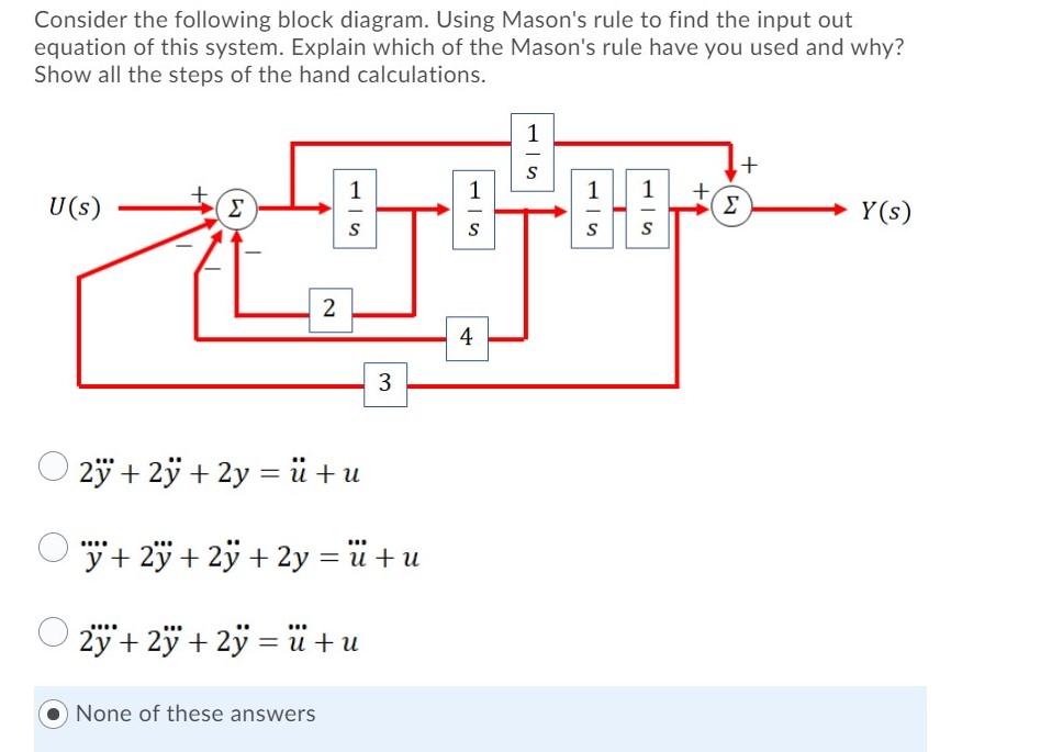 Solved Consider the following block diagram. Using Mason's | Chegg.com