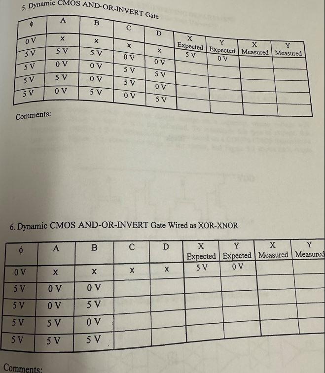 - AxAOS NOR Gate5. Dynamic CMOS AND-OR-INVRom 6. | Chegg.com
