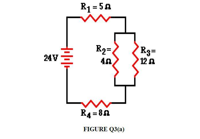 Solved Q3 (a) A mixed resistors circuit as shown in Figure | Chegg.com