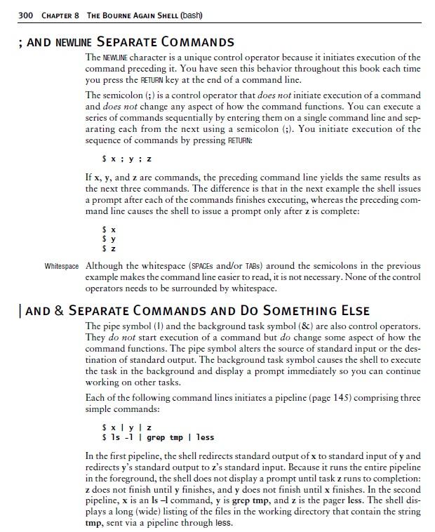 300 CHAPTER 8 THE BOURNE AGAIN SHELL (bash) ; AND | Chegg.com