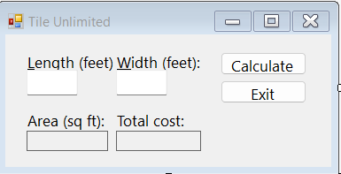 Solved The application should calculate and display the area | Chegg.com