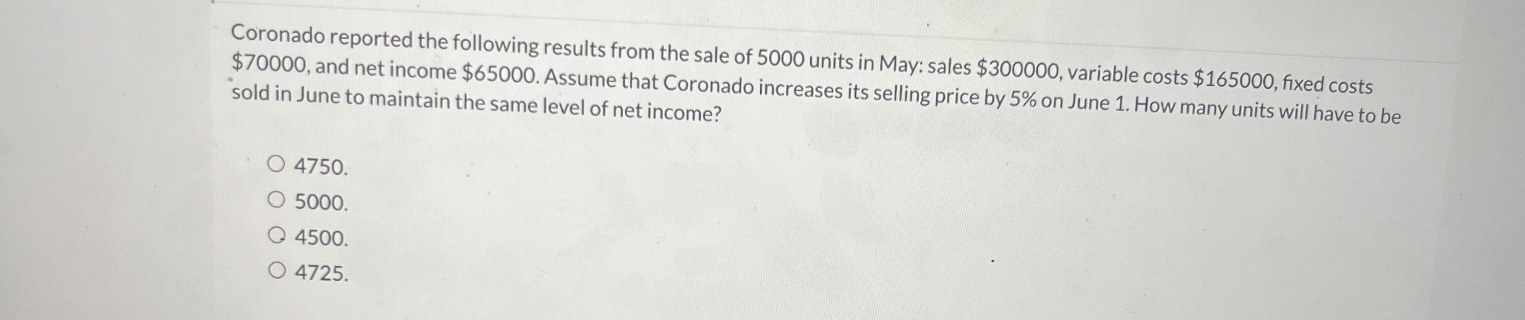 Solved In applying the high-low method to the following data | Chegg.com