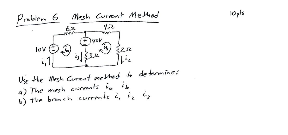 Solved Problem G Mesh Curvent Method Use the Mesh Current | Chegg.com