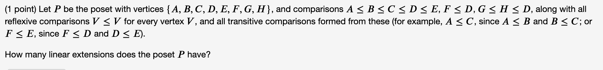 Solved Let 𝑃P be the poset with vertices | Chegg.com