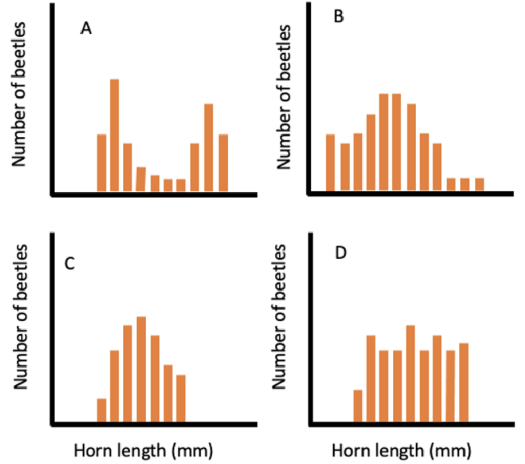Solved The figures below show the distribution of male horn | Chegg.com