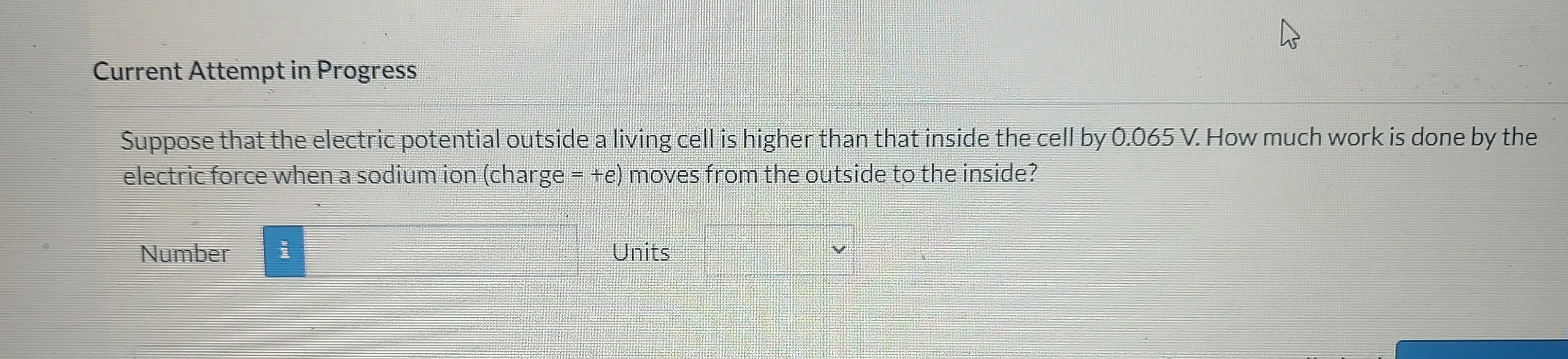 Solved Current Attempt in ProgressSuppose that the electric | Chegg.com